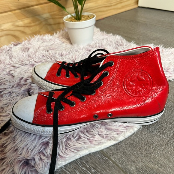 Converse | Shoes | Mens Converse Chuck Taylor Red Glossy High Top ...